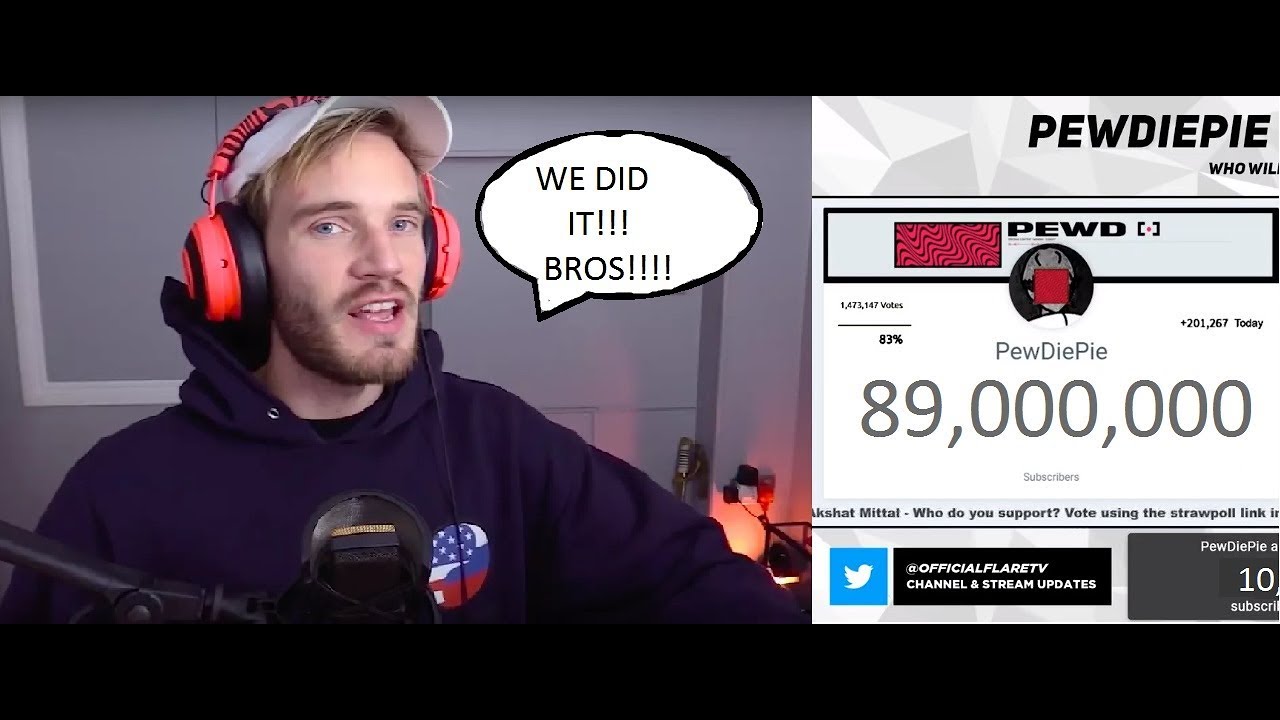 PewDiePie Reach 89 Million Subscribers - YouTube