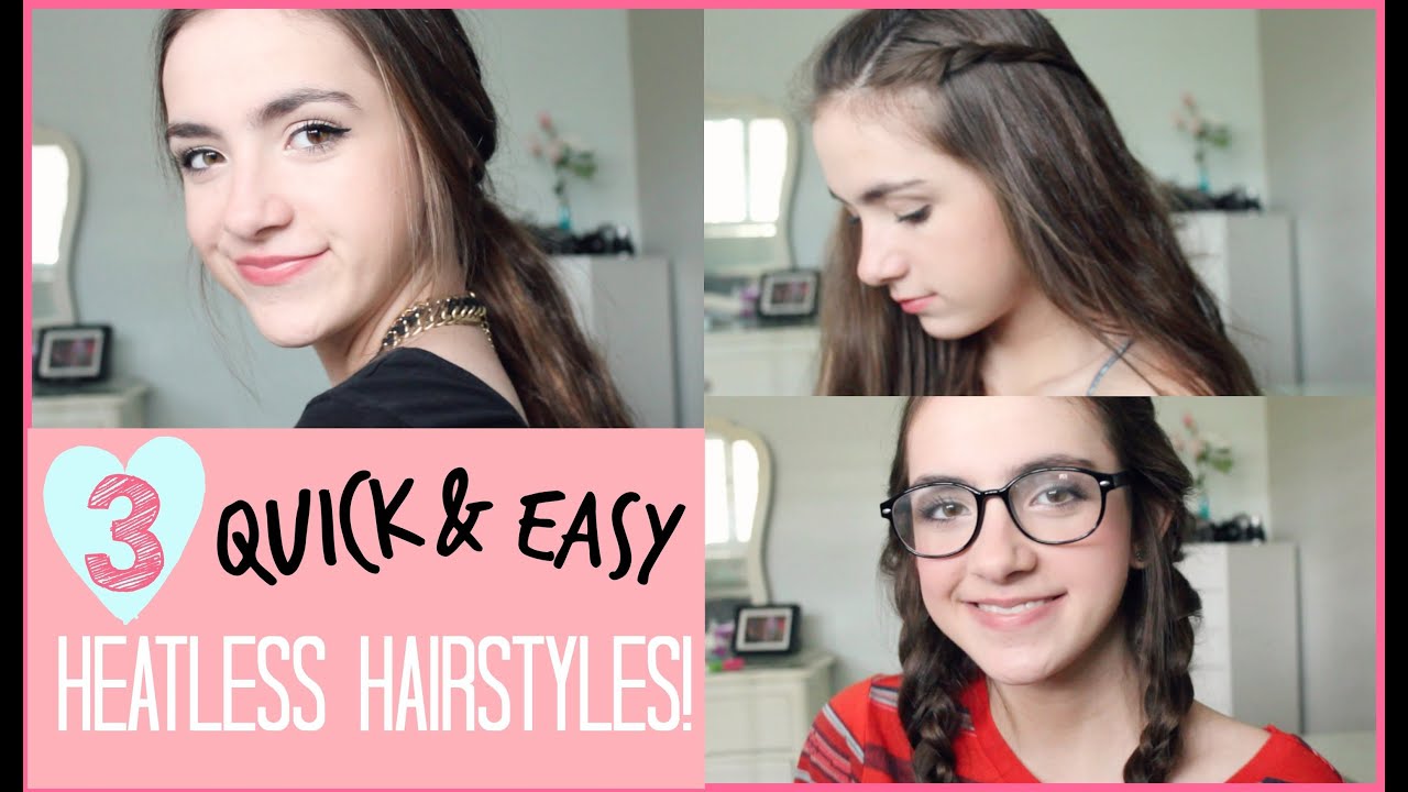 Easy Heatless Hairstyles! - YouTube