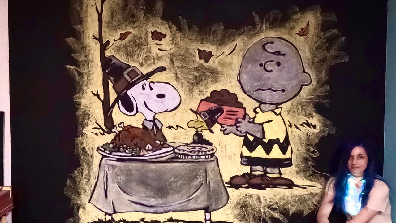 A Charlie Brown Thanksgiving Timelapse Chalk Drawing - YouTube