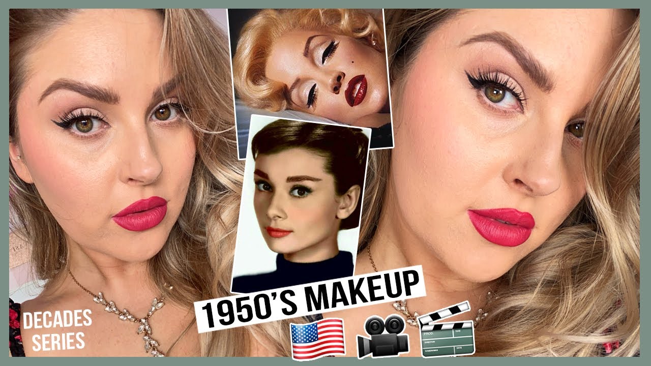 🌹 *decades series* hair & 1950s makeup tutorial 🎬 HOLLYWOOD GLAM! - YouTube