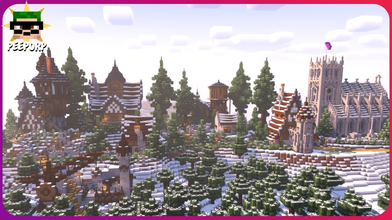 Medieval Fantasy Snowy Village - Minecraft Survival Timelapse - 1.19 ...