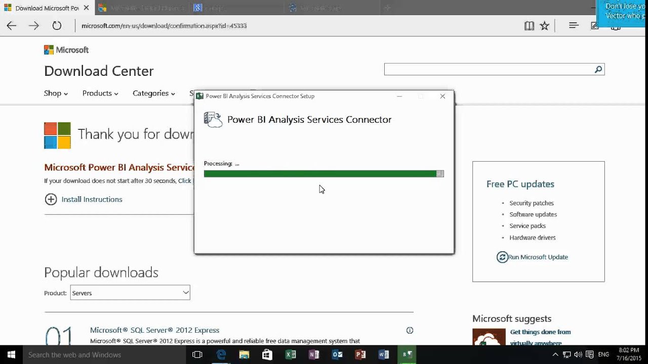 Download & Install Power BI Analysis Services Connector Preview. - YouTube