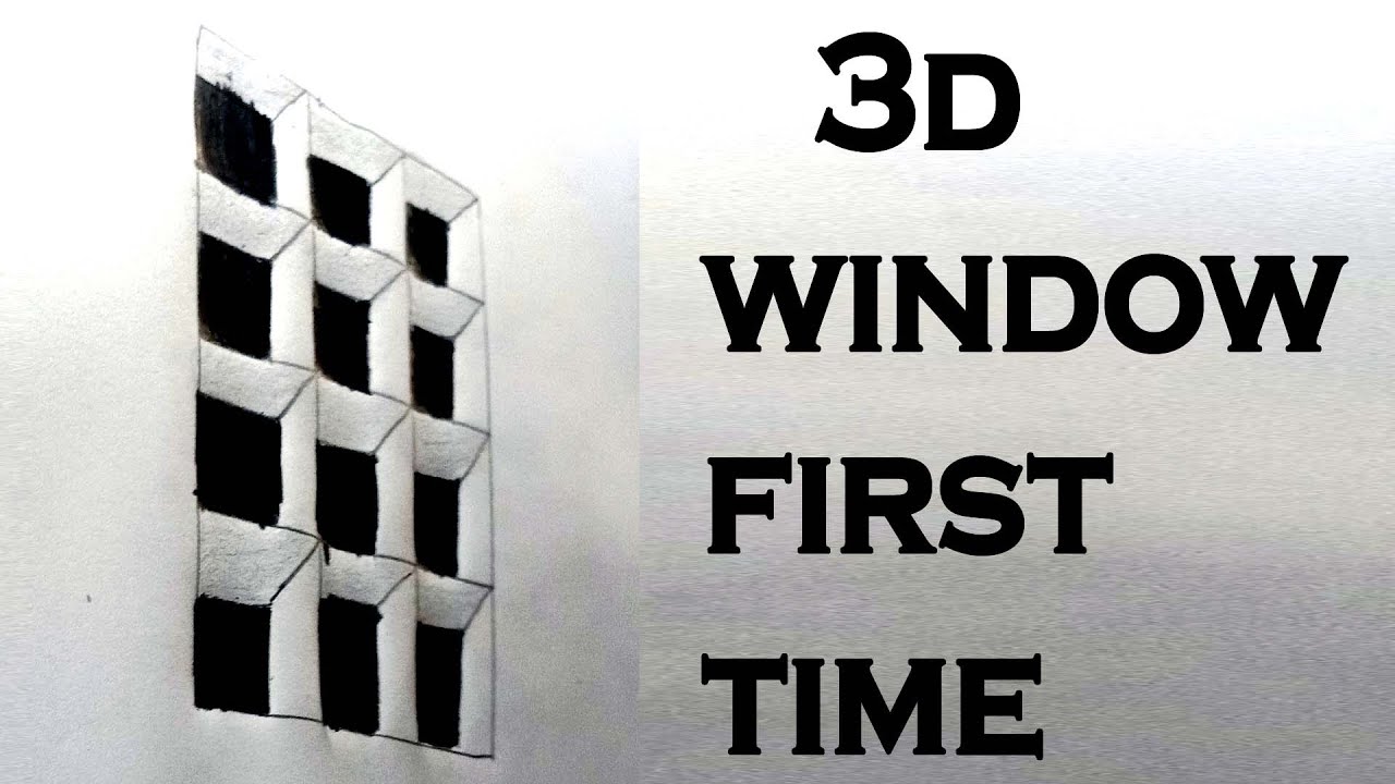 Draw easy 3d window step by step with lead drawing - YouTube
