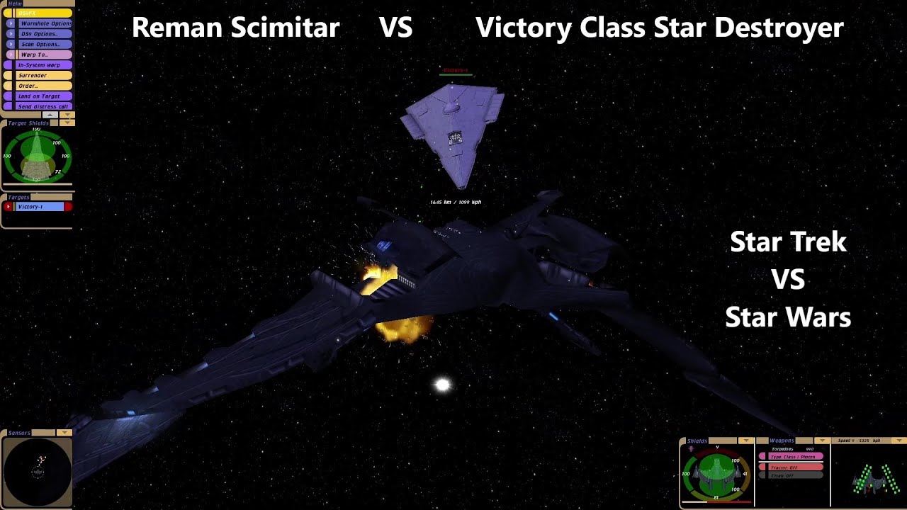 Reman Scimitar VS Star Wars Victory Class Destroyer | Star Trek VS Star ...