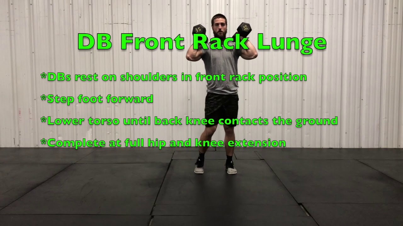 DB Front Rack Lunge - YouTube