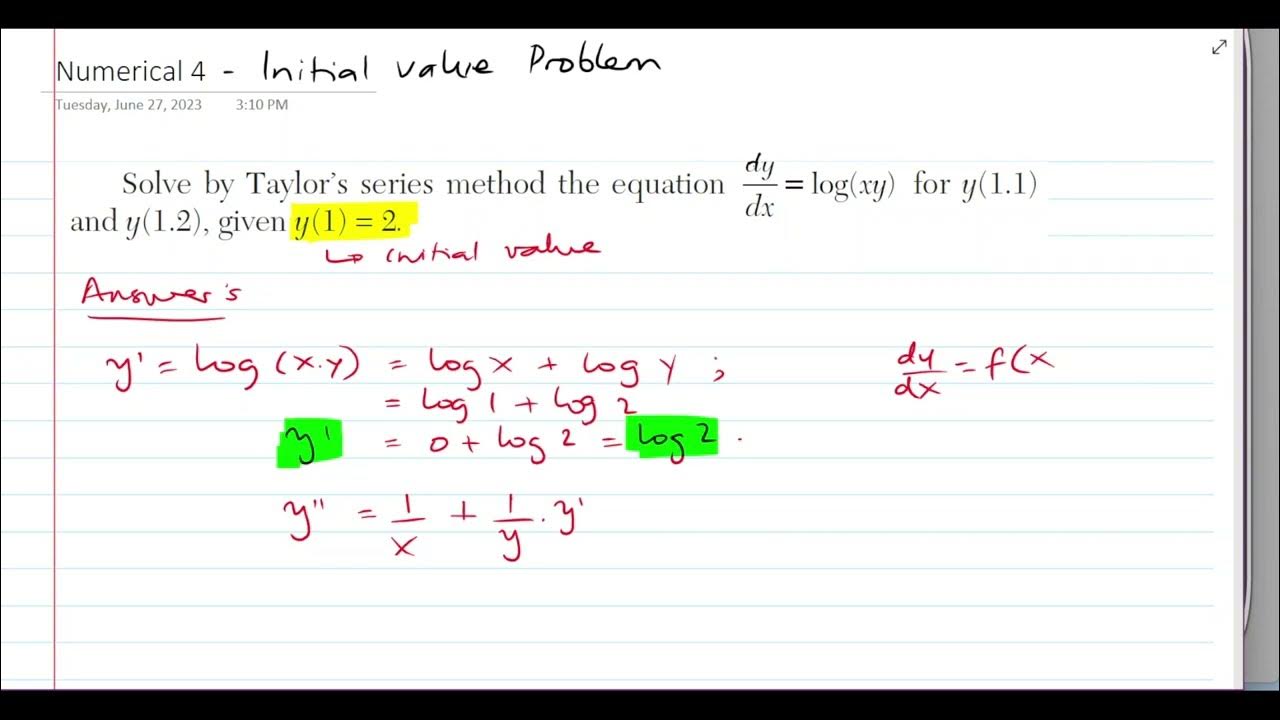 Part 3a - Taylor Series Method for Numerical Solution of Ordinary ...