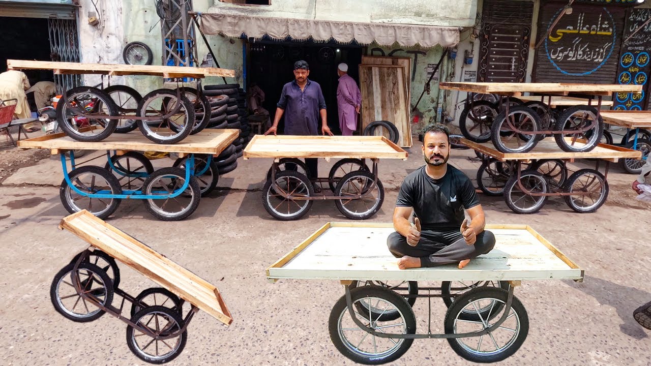 Amazing process of Making wooden hand cart || hand crat making process ...