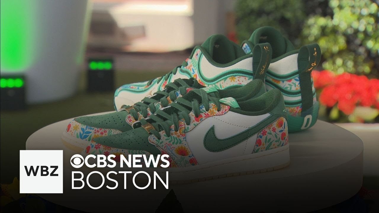 Crowds line up to get new limited edition Jayson Tatum sneakers in ...