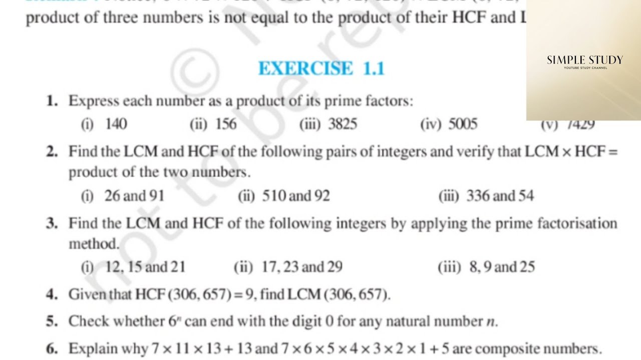 exercise 1.1 question number 1 NCERT problem class 10th - YouTube