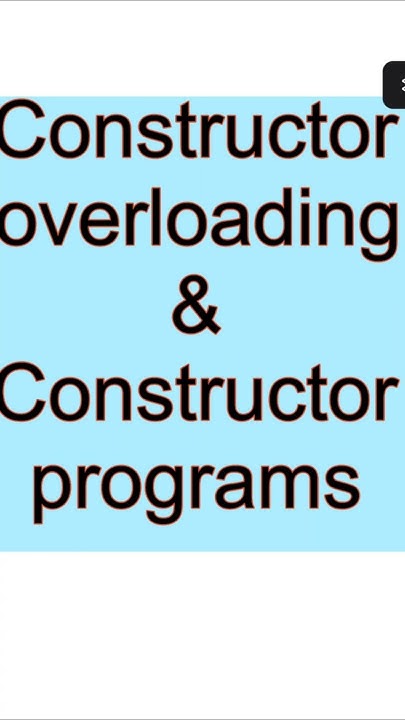#ICSE X #Constructors overloading and Constructor #Programs #shortfeed #Shortviral #Short - YouTube