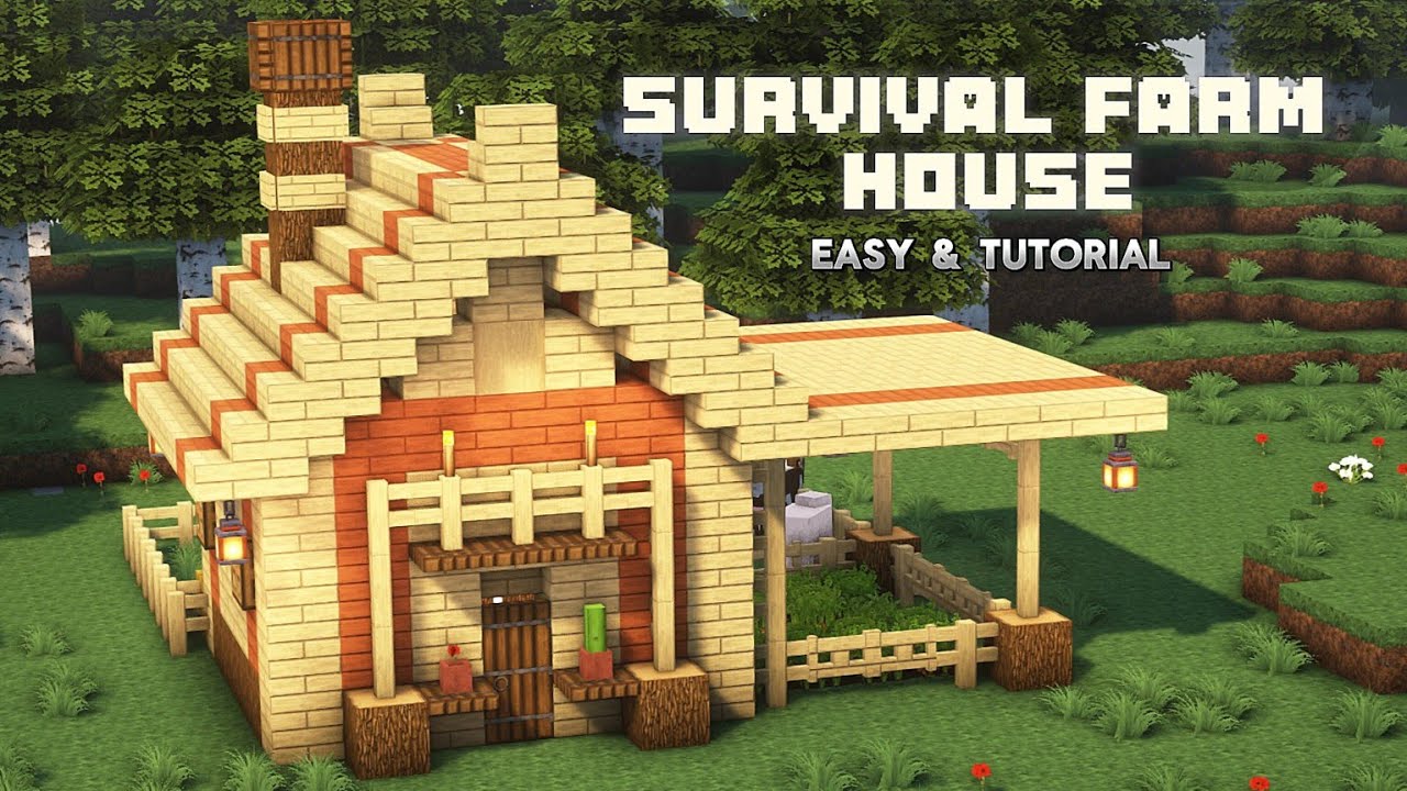 Minecraft | How To Build a Small Survival Farmhouse Easily | Tutorial ⚒ ...