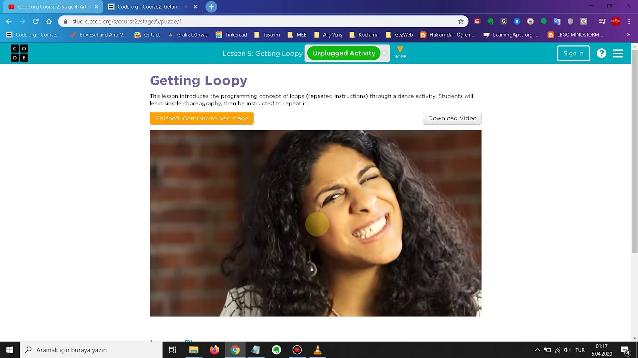 Code.org Course 2, Stage 5 'Getting Loopy' - YouTube