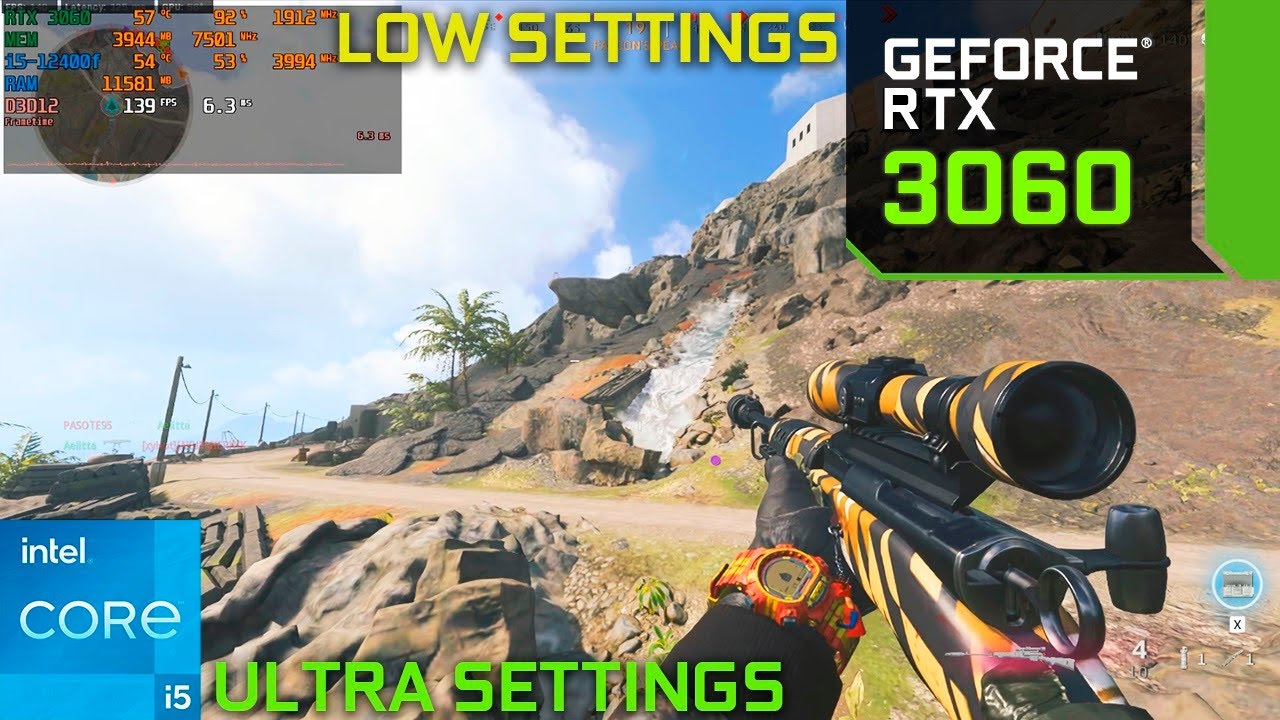 Call of Duty Warzone : RTX 3060 12GB + i5-12400f : Ultra & Low Settings ...