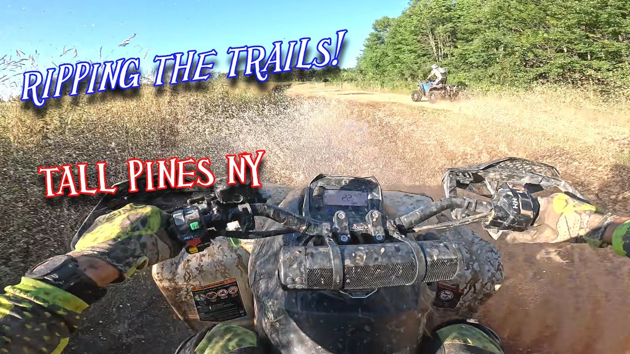 ATV trail riding at Tall Pines NY - Can Am Renegade 1000xxc - Polaris ...