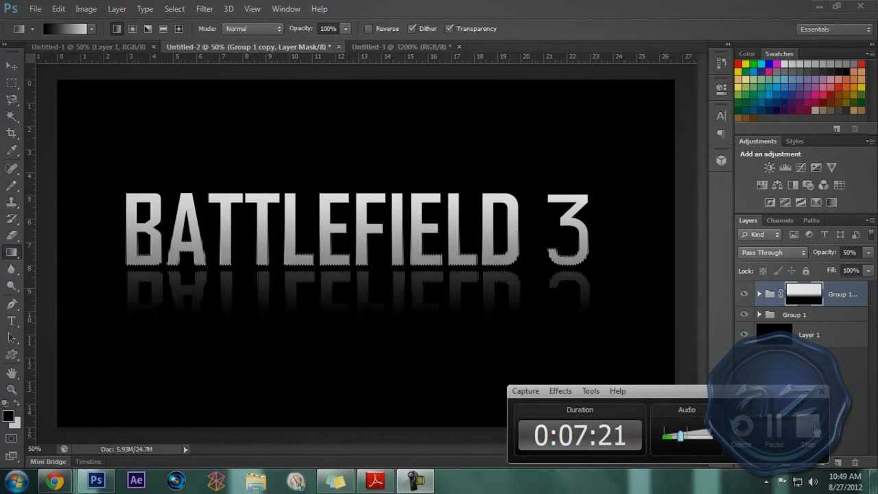 Photoshop Tutorial | Creating Battlefield 3 Text - YouTube