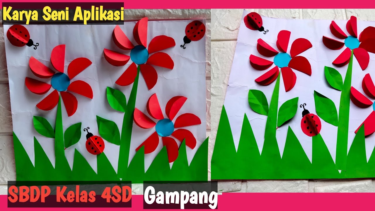 Cara Membuat Karya Seni Aplikasi Bunga || SBDP Kelas 4 SD - YouTube