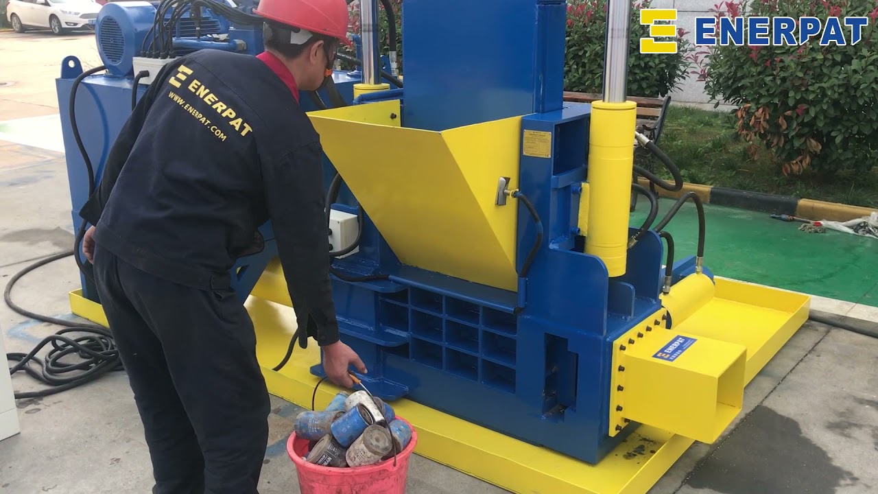 oil filter compactor,baler,baling machine - YouTube