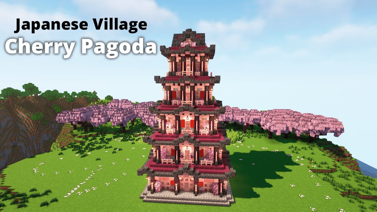 🏯 EPIC JAPANESE PAGODA in MINECRAFT | Sakura Building 🌸 - YouTube