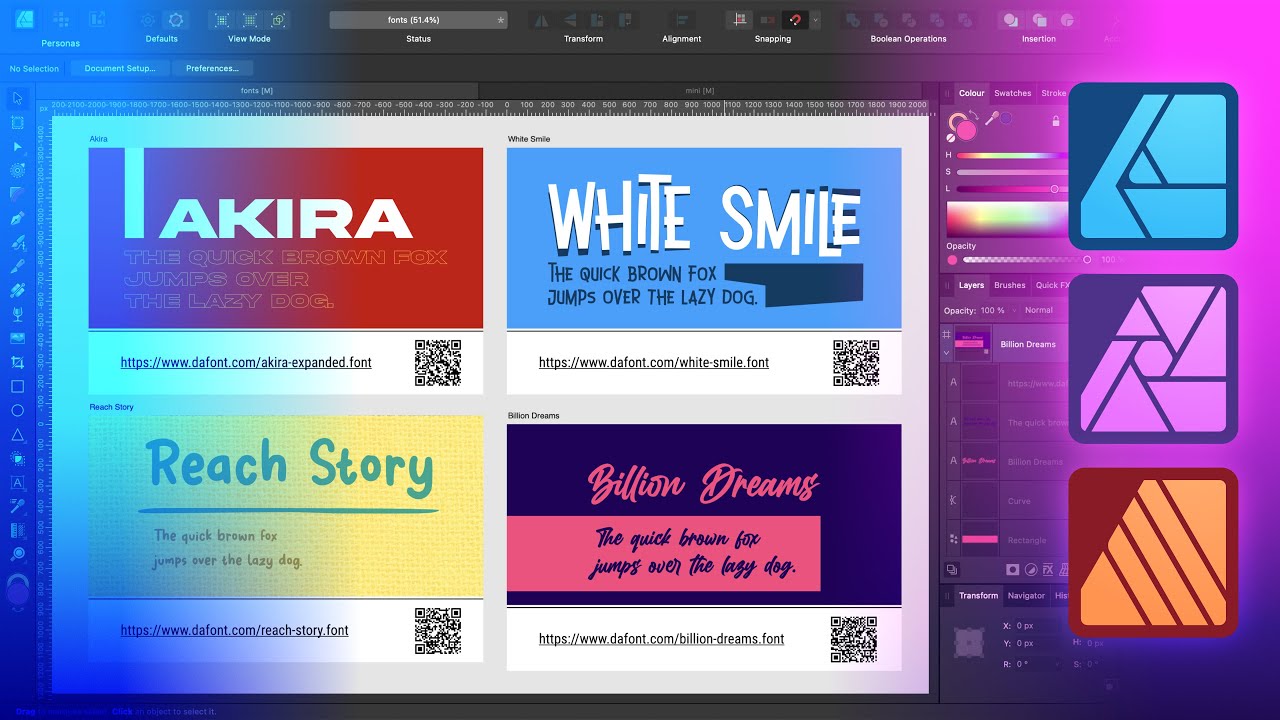 Beautiful Fonts for Affinity Apps - Free To Download - YouTube