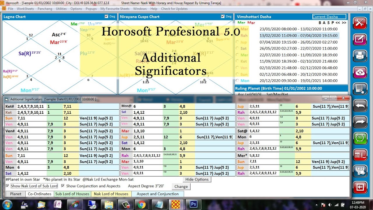 English - Horosoft Professional 5.0 Additional Significators - YouTube