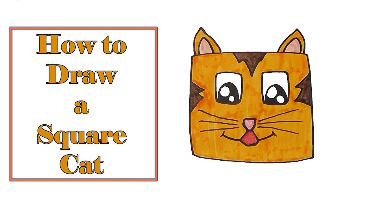 How to Draw a Square Cat - VERY EASY FOR KIDS - YouTube