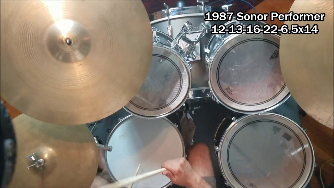 vintage 1987 Sonor Performer 5 piece 6 and 9 ply beech German drum set ...