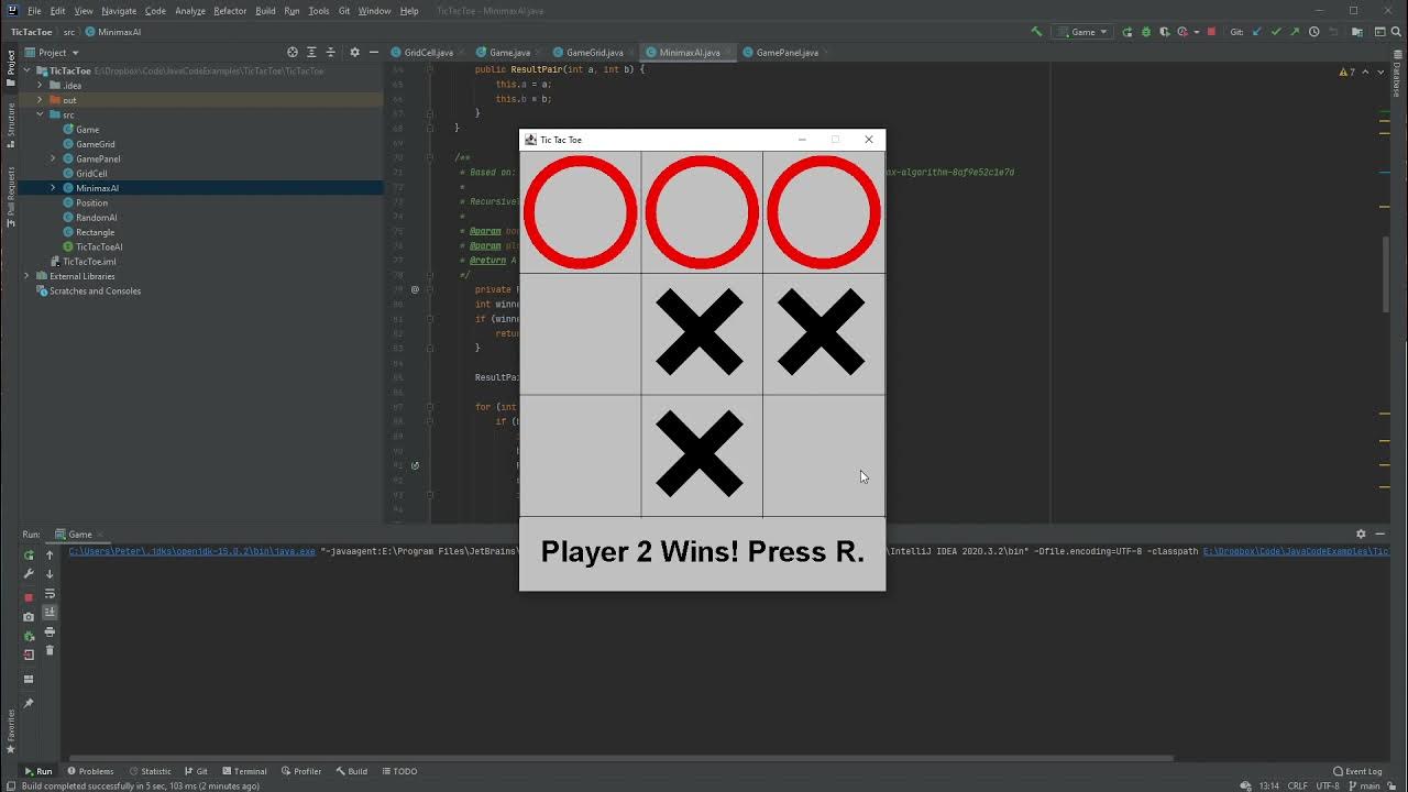 Tic Tac Toe Java Demo - YouTube