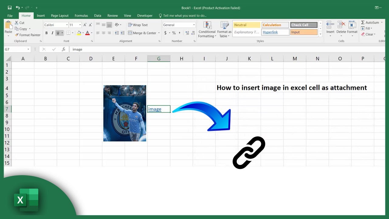 How to insert image in excel cell as attachment - YouTube