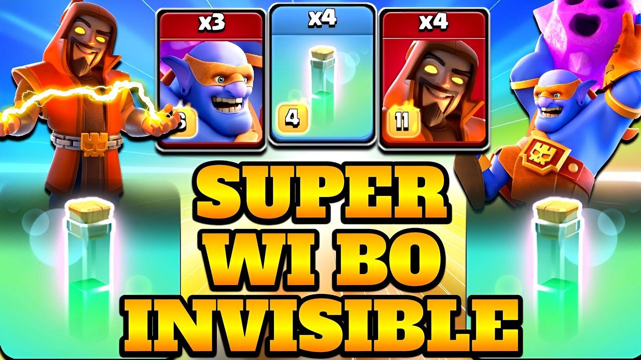 Invisible Super Wizard With Super Bowler Th15 Attack Strategy! 4 Super ...