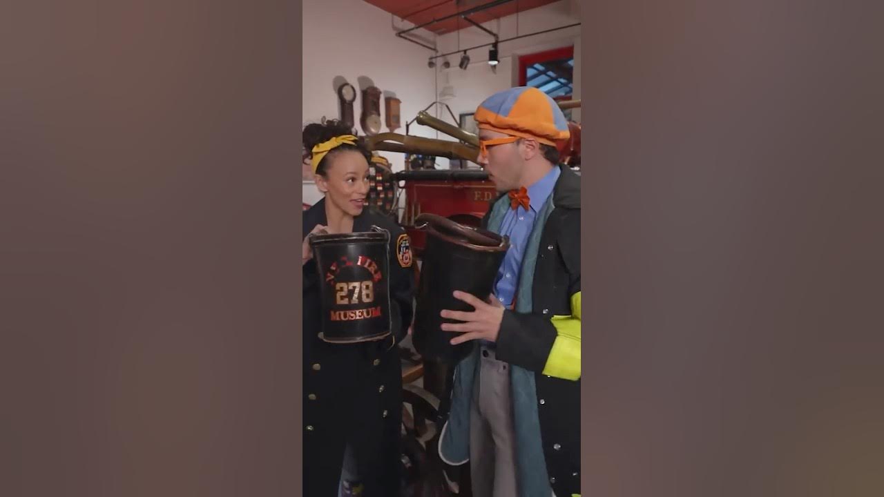 Meekah and Blippi's Fire Bucket Brigade #shorts - YouTube