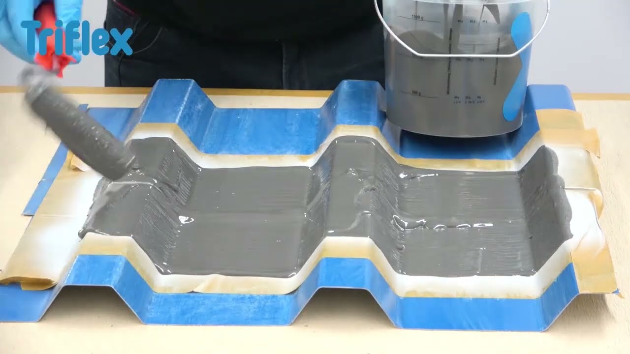 Triflex ProDetail and Triflex ProFibre Metal Roof application - YouTube