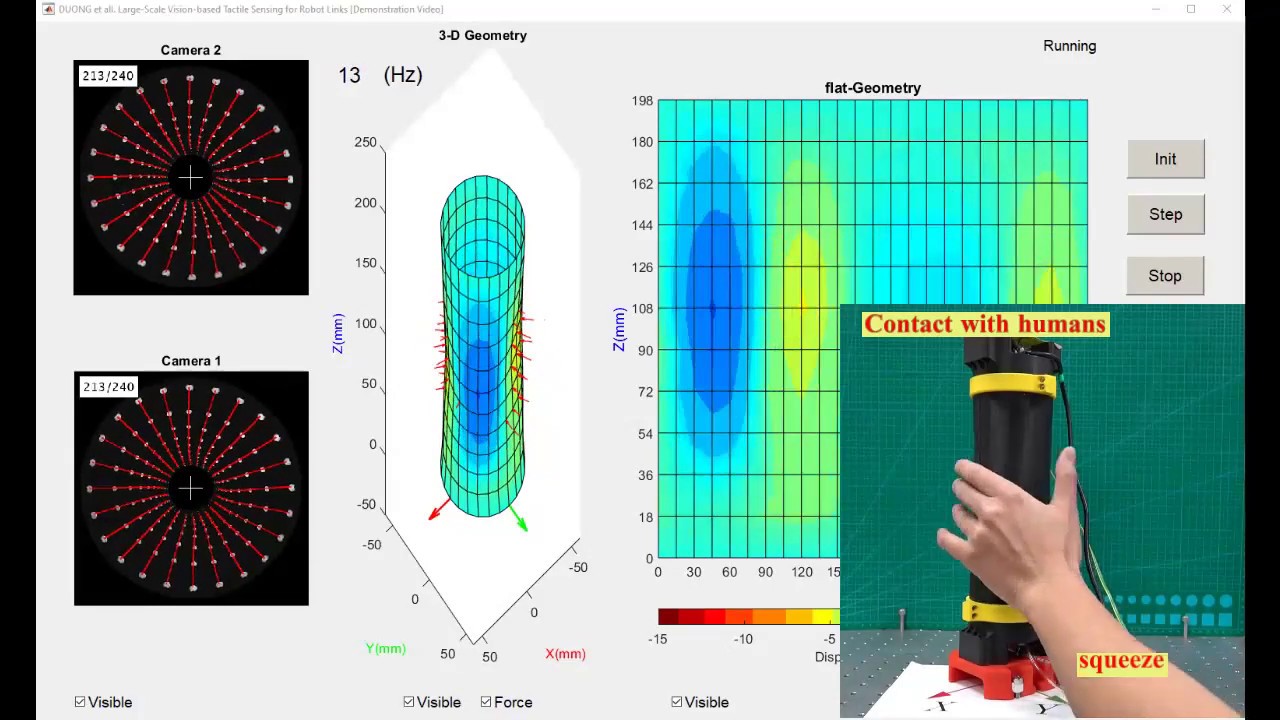 TacLINK for whole-arm tactile sensing (with force calculation) - YouTube
