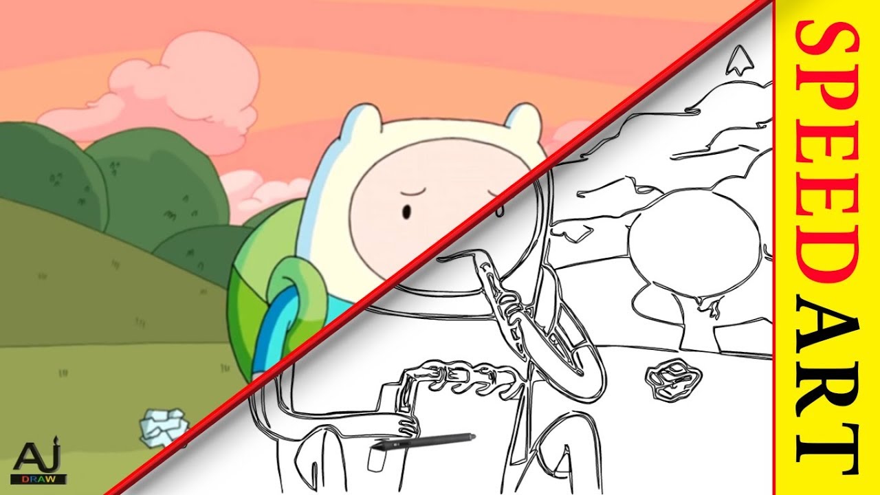drawing finn In one minute challenge !!! (=゜ω゜) - YouTube