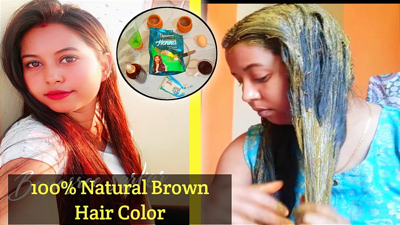 Hair Coloring With Henna Mehndi | Natural Brown Hair Color 100% Safe🤗 ...