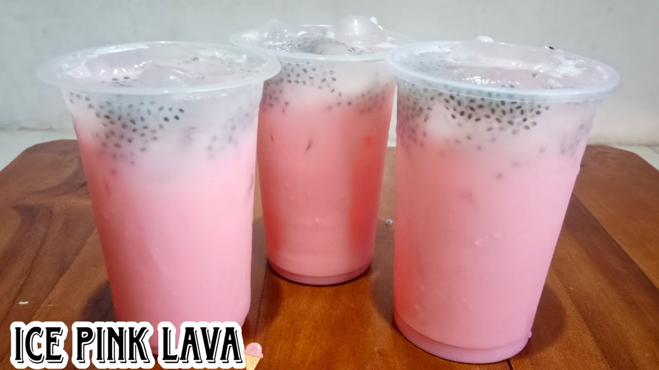 RESEP CARA MEMBUAT MINUMAN YANG SEGAR PINK LAVA SUPER GAMPANG DAN SIMPEL - YouTube