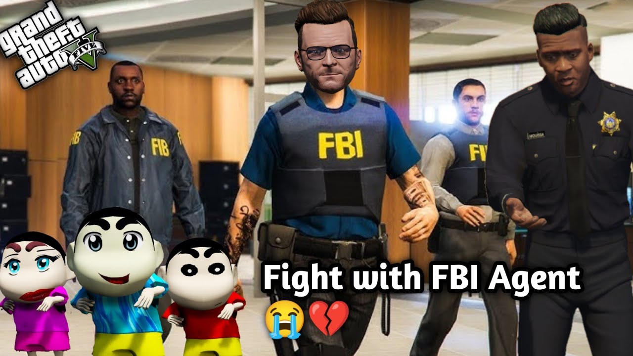 GTA 5: Franklin Got Into Fight With FIB Agent 😢Shinchan Make Friends 😵 ...