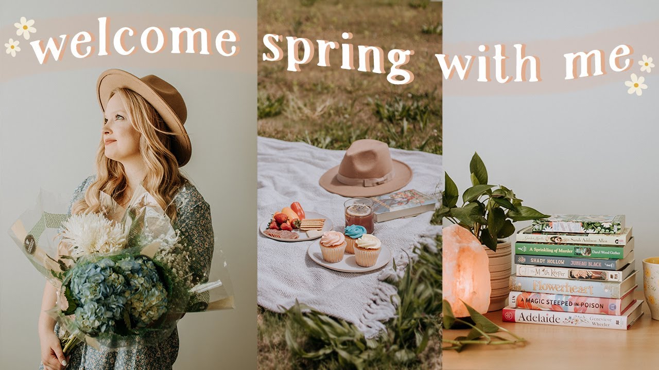 SPRING READING VLOG \\ 48 hour readathon, bookish picnic & cozy rainy ...