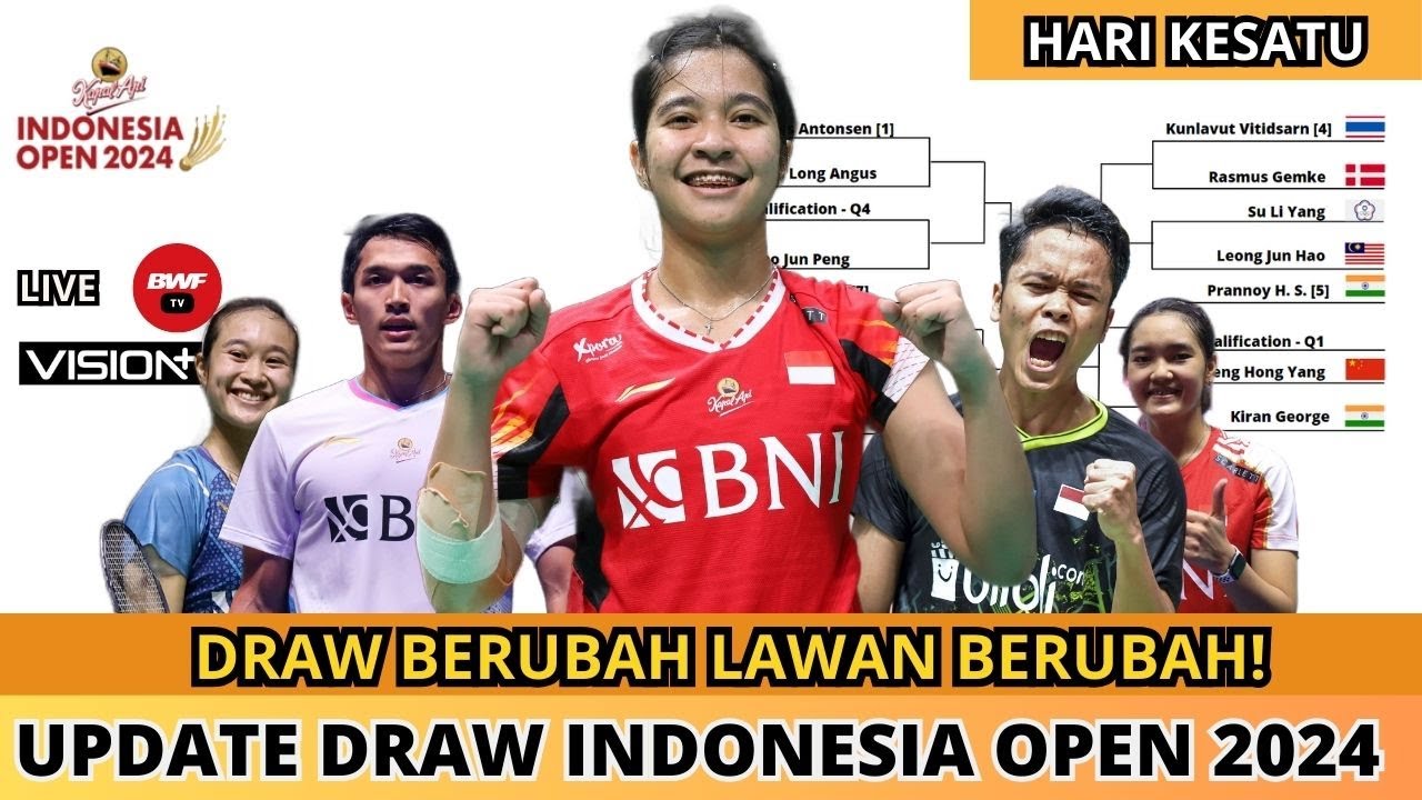 LAWAN BERUBAH! UPDATE DRAW INDONESIA OPEN 2024~4 SEKTOR DRAW BERUBAH! # ...
