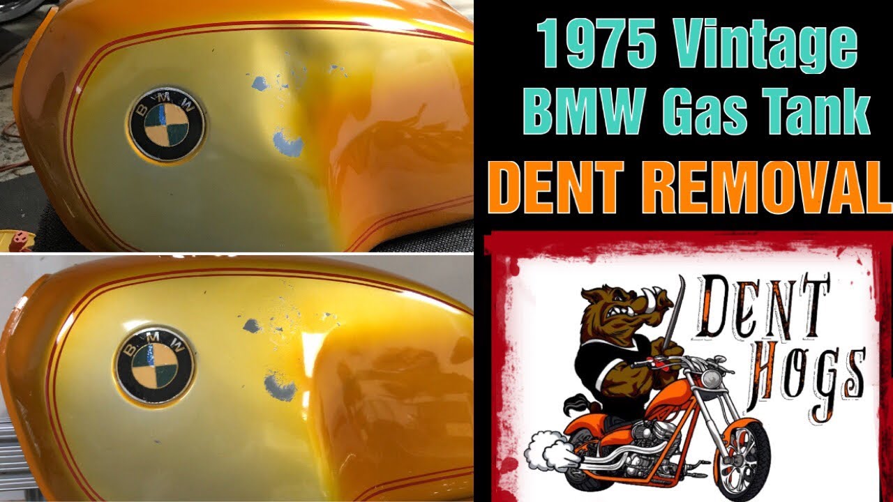 Motorcycle Dent Removal - 1975 BMW R90S Gas Tank Dent Repair With ...