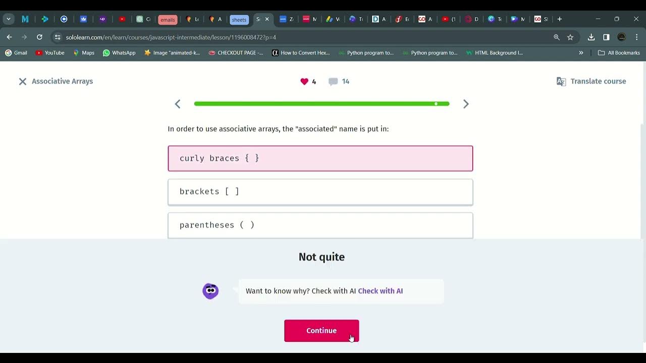 10 Associative Arrays Javascript Intermediate Sololearn Youtube