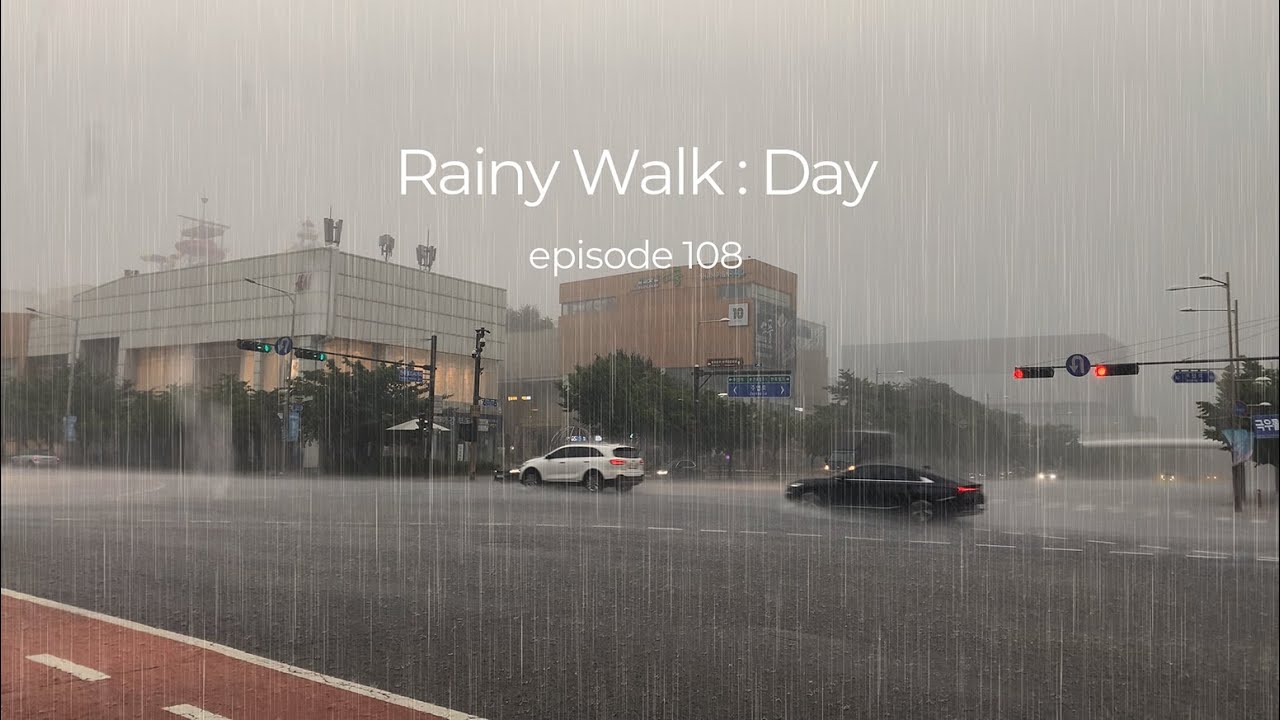 (4K) Walking in Heavy Rain | Hard Rain Strong Wind | Rain Noise | Sleep ...