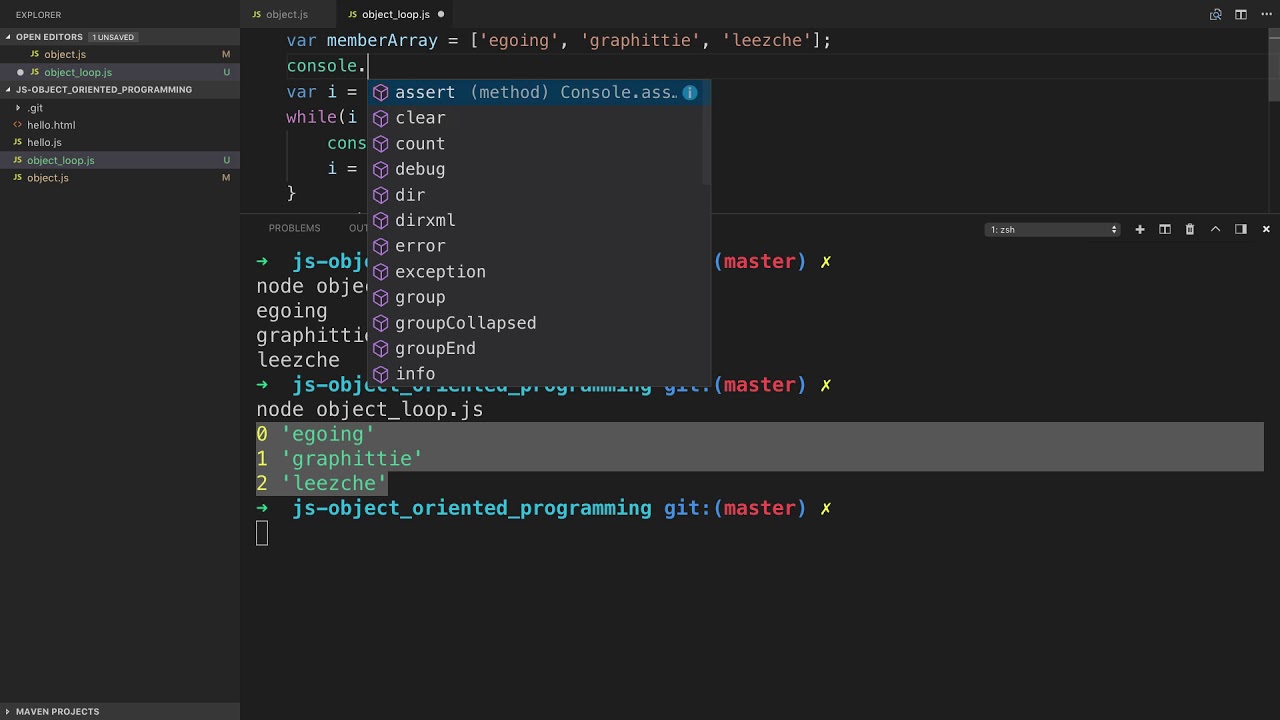 Javascript 객체지향 프로그래밍 32 객체와 반복문 Youtube