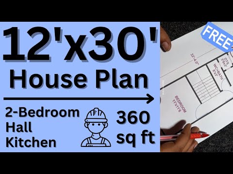 12 x 30 House Plan / 12 x 30 Ghar Ka Naksha / 2 Bedroom - YouTube