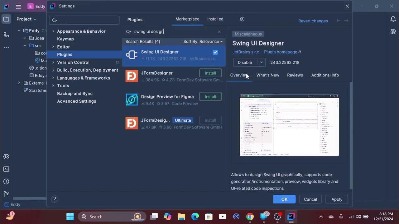 How to Download and Use Swing UI Design in IntelliJ IDEA - YouTube