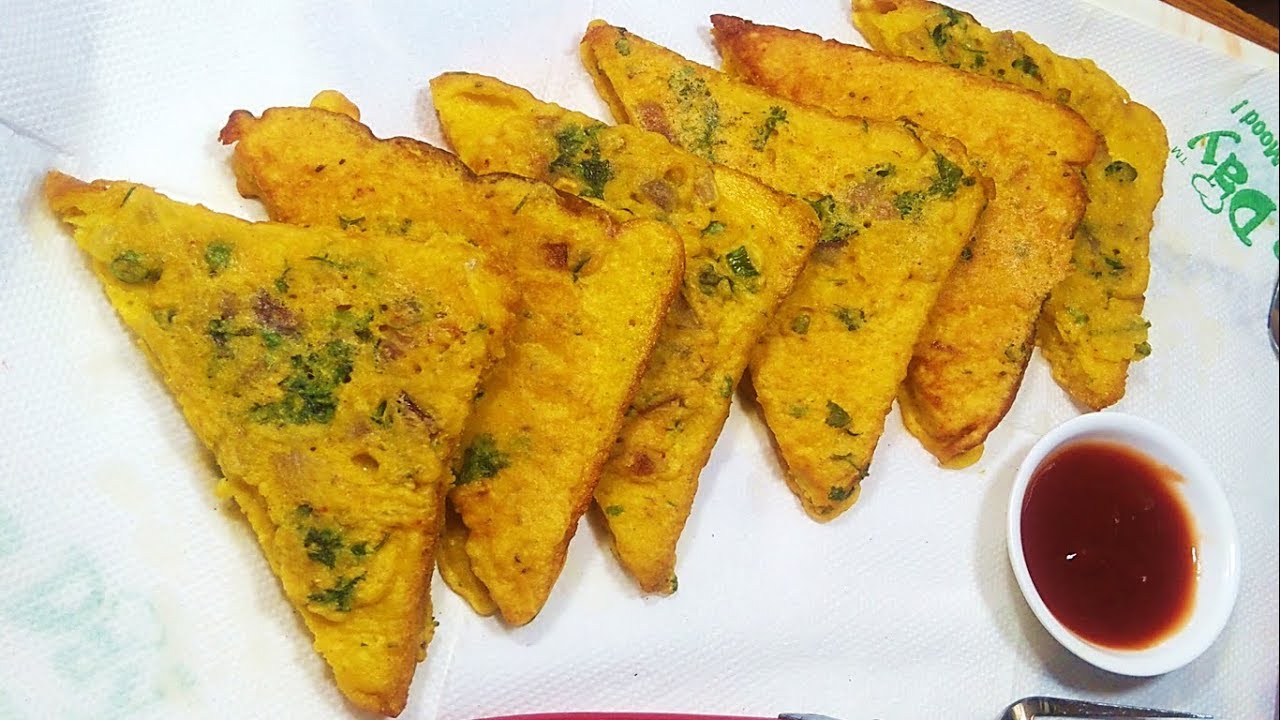 2 मिनट में तवे पर बनायें हेल्दी और टेस्टी ब्रेड टोस्ट - Crispy Besan ...