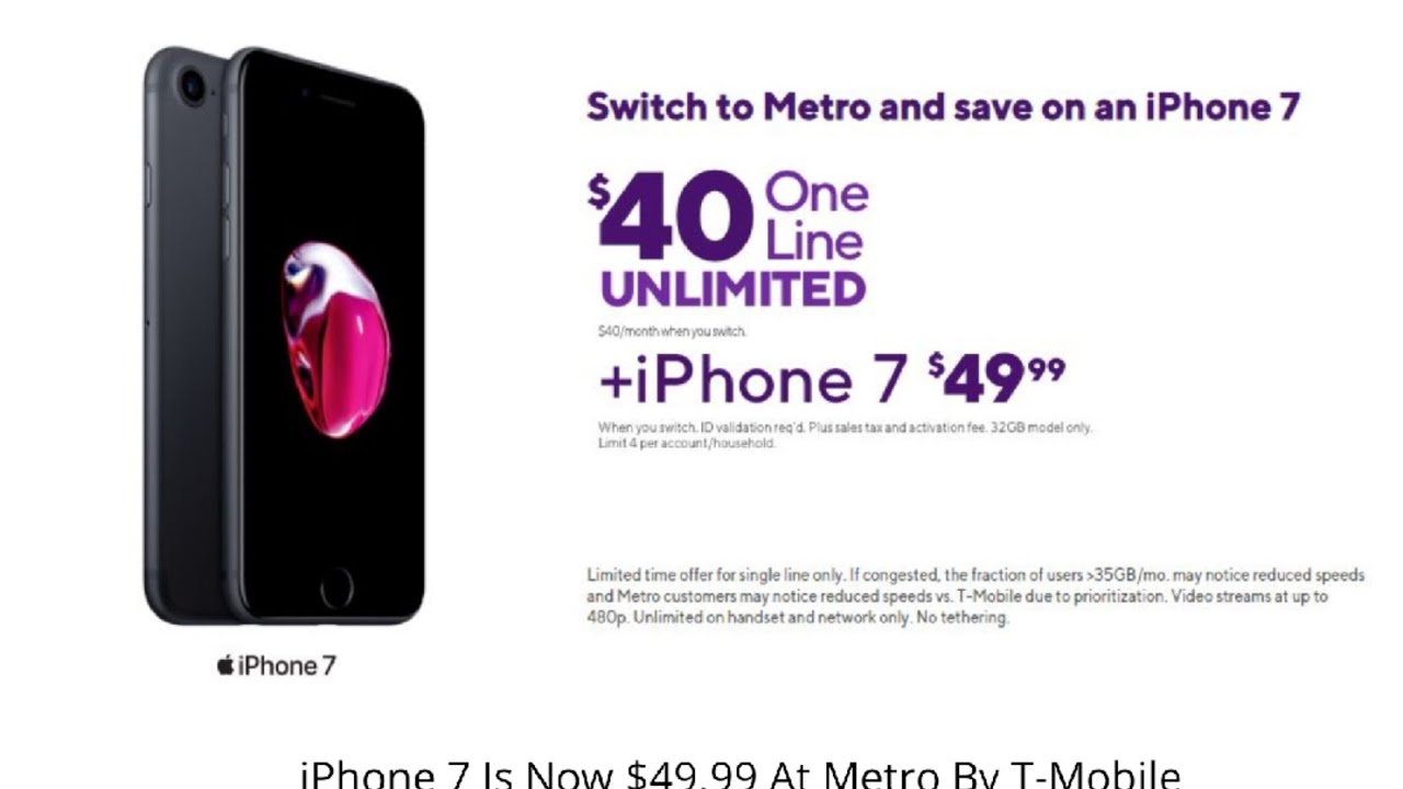 Metro By T-Mobile iPhone 7 Bogo Deal & 2 Lines For $65 - YouTube