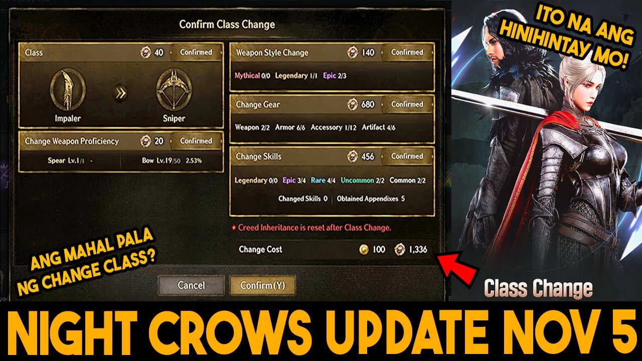 Night Crows Update Nov 5! Class Change Event! - YouTube