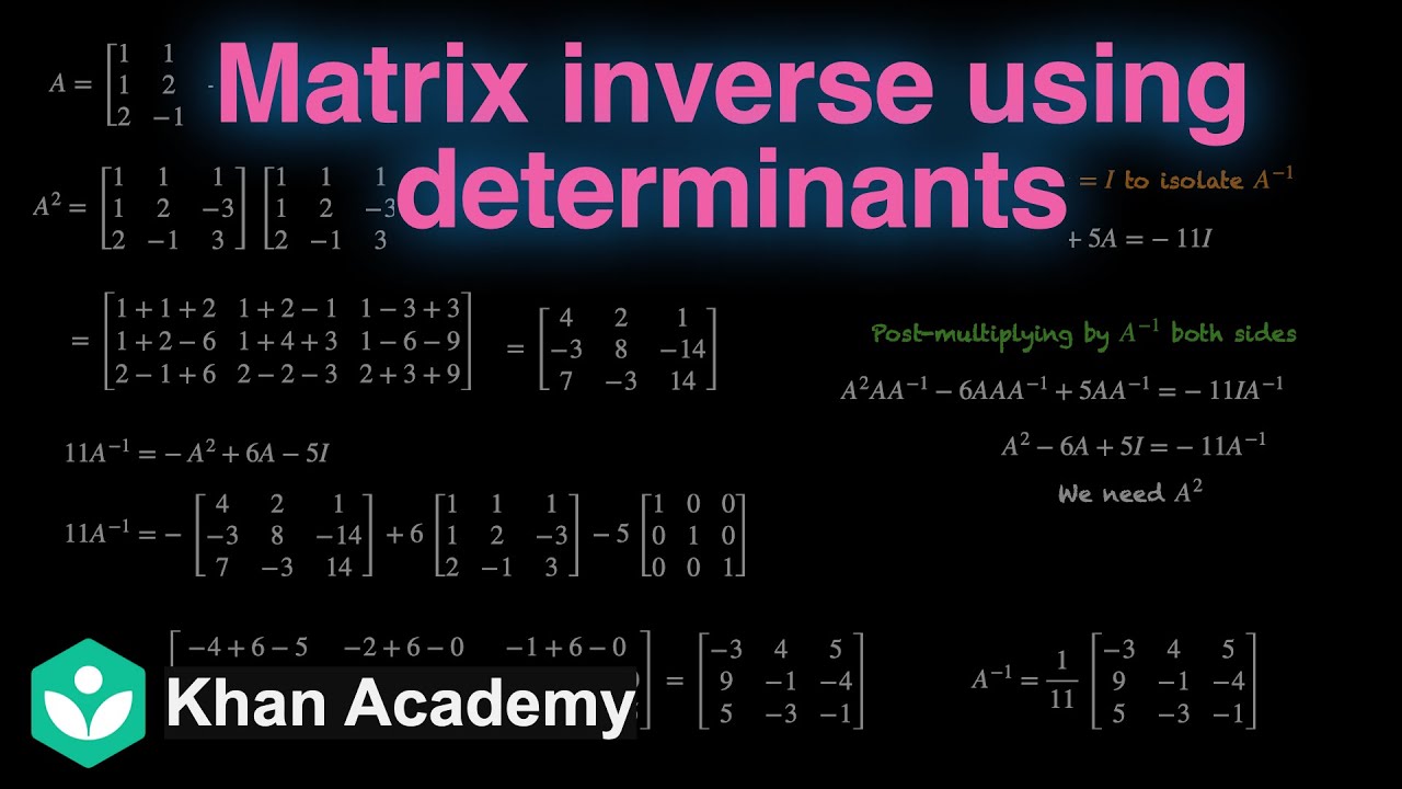 Matrix inverse using equations (Hinglish) | Determinants | Grade 12 ...