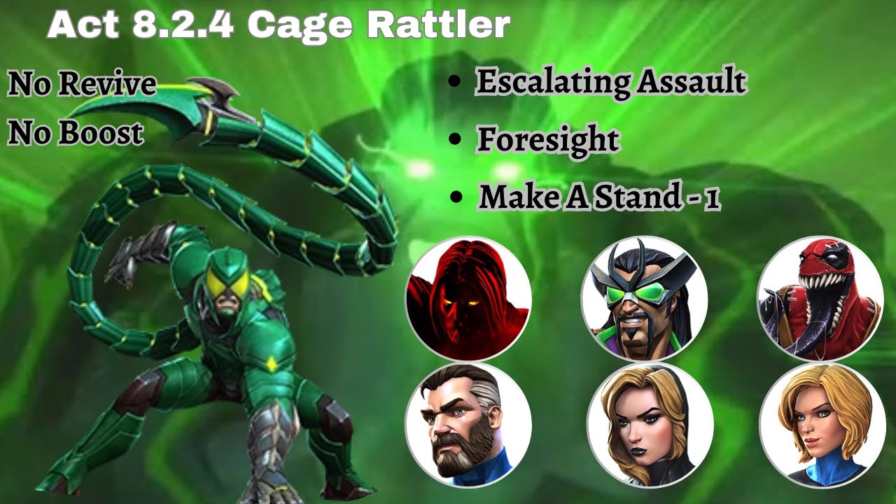 MCOC Act 8.2.4 Cage Rattler + Escalating Assault + Foresight + Make A ...