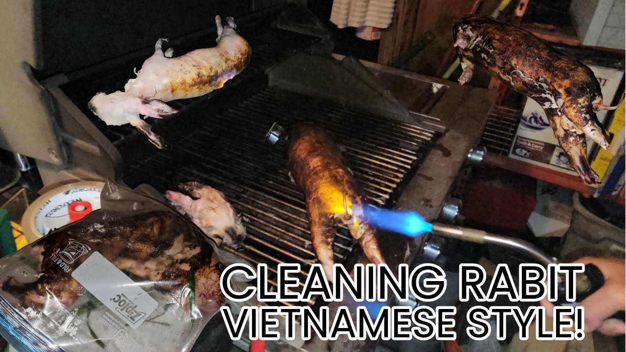 How to clean Rabbit, burn and lemongrass rubs Vietnamese style - YouTube